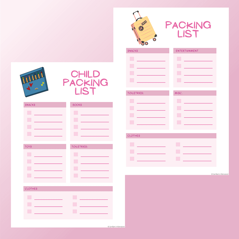 Cute Travel Packing List Printable Template
